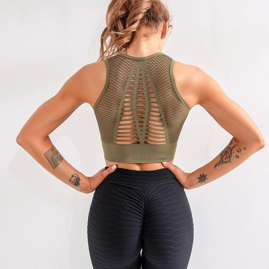 Mesh Back Padded Sports Bra | Women's Sports Bra — Flamin' Fitness